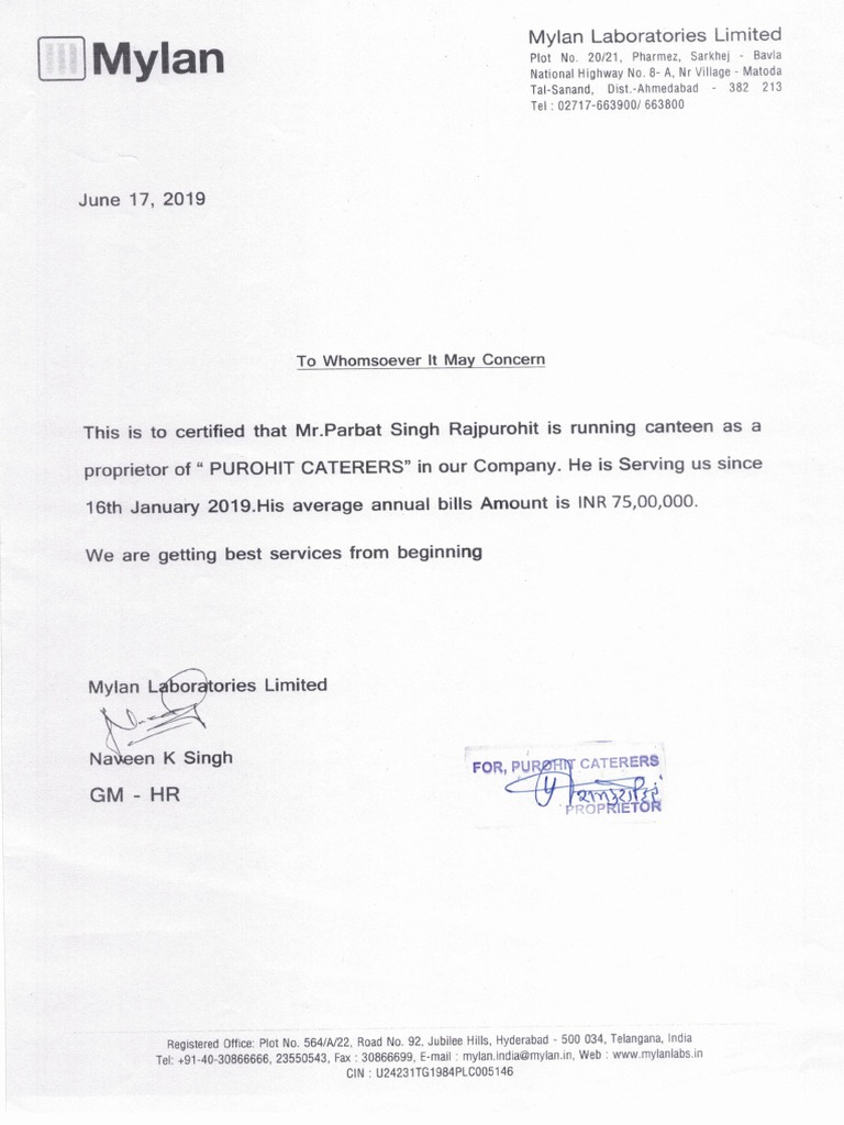 Reference Letter & GST Reg. Certificate | PDF