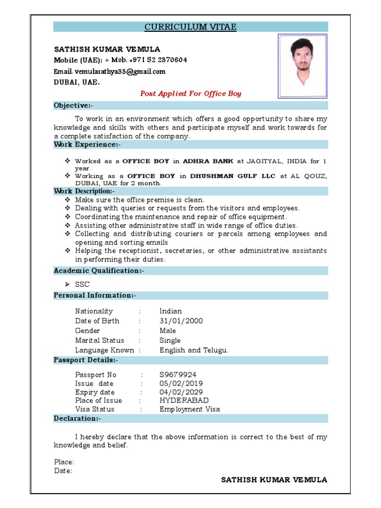 CV - Sathish Kumar Vemula PDF | PDF