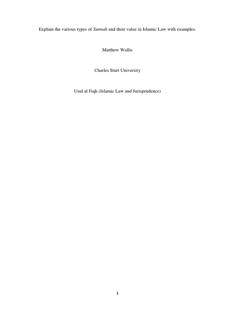 The Various Types of Sunnah and Role in | PDF | Prophets And Messengers ...