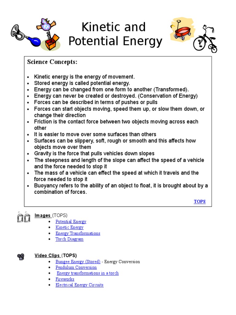 Kinetic and Potential Energy | PDF | Kinetic Energy | Potential Energy