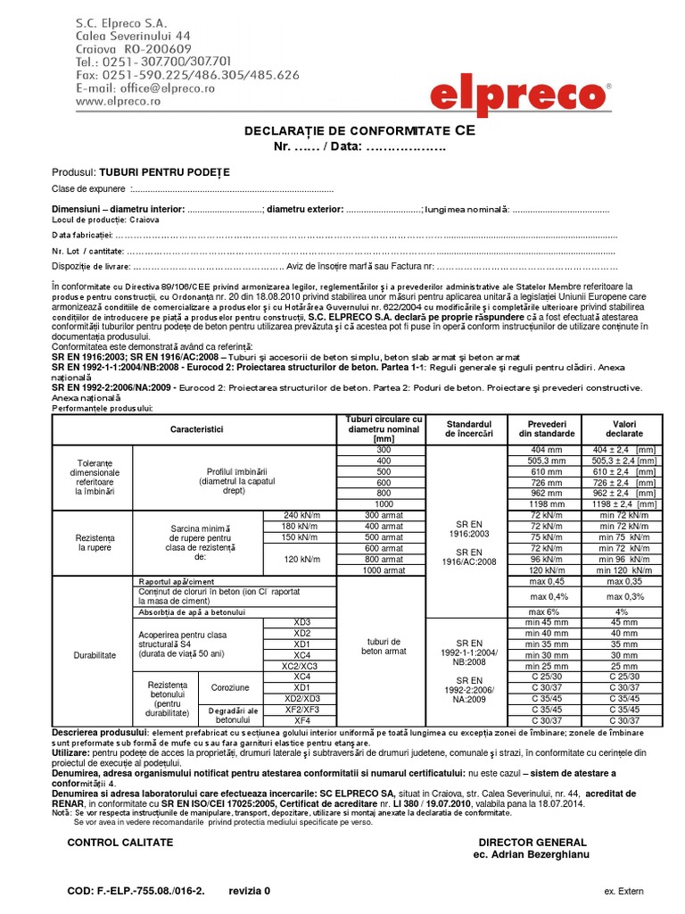 Decl Tuburi Podet D300-D1000 | PDF