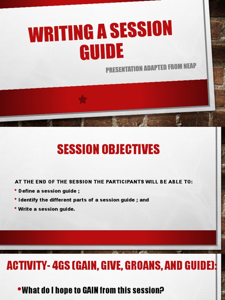 Writing A Session Guide | PDF | Attitude (Psychology) | Learning Styles