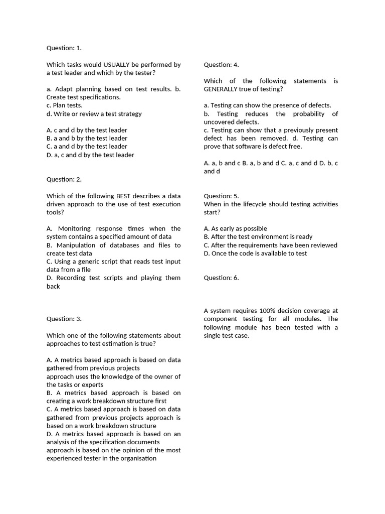 Questions ISTQB | PDF | Software Testing | System