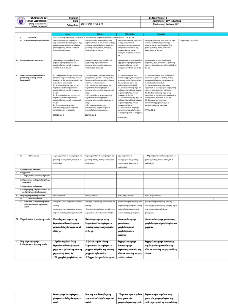 G5 DLL Q1 Week 2 Epp Ia | PDF