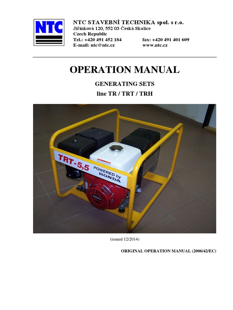 GENERATORS TR-TRT-TRH Operation Manual-12 - 2014 | PDF