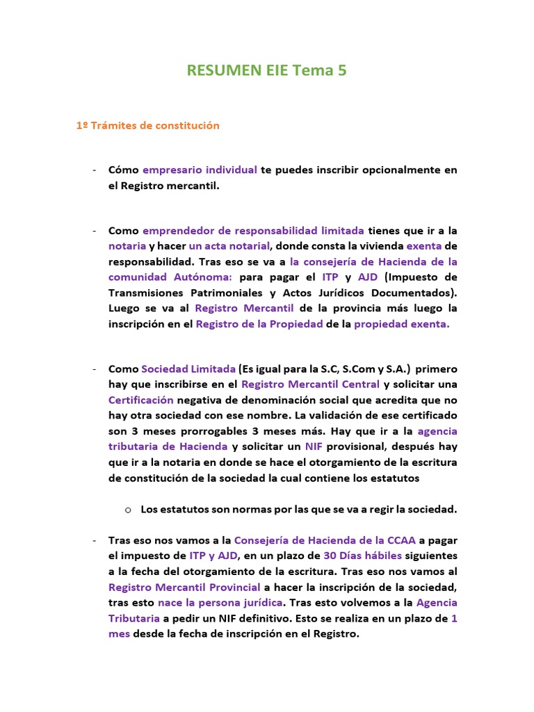 Resumen EIE Tema 5 | PDF | Impuestos | Economias