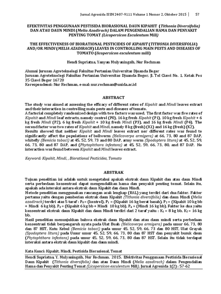 Jurnal HPT | PDF | Insects And Humans | Pest (Organism)
