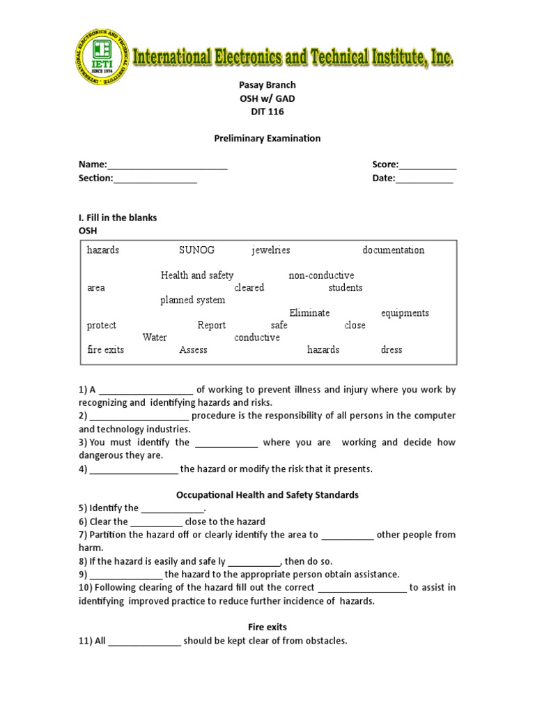 OSH With GAD 2 | PDF | Gender Role | Occupational Safety And Health