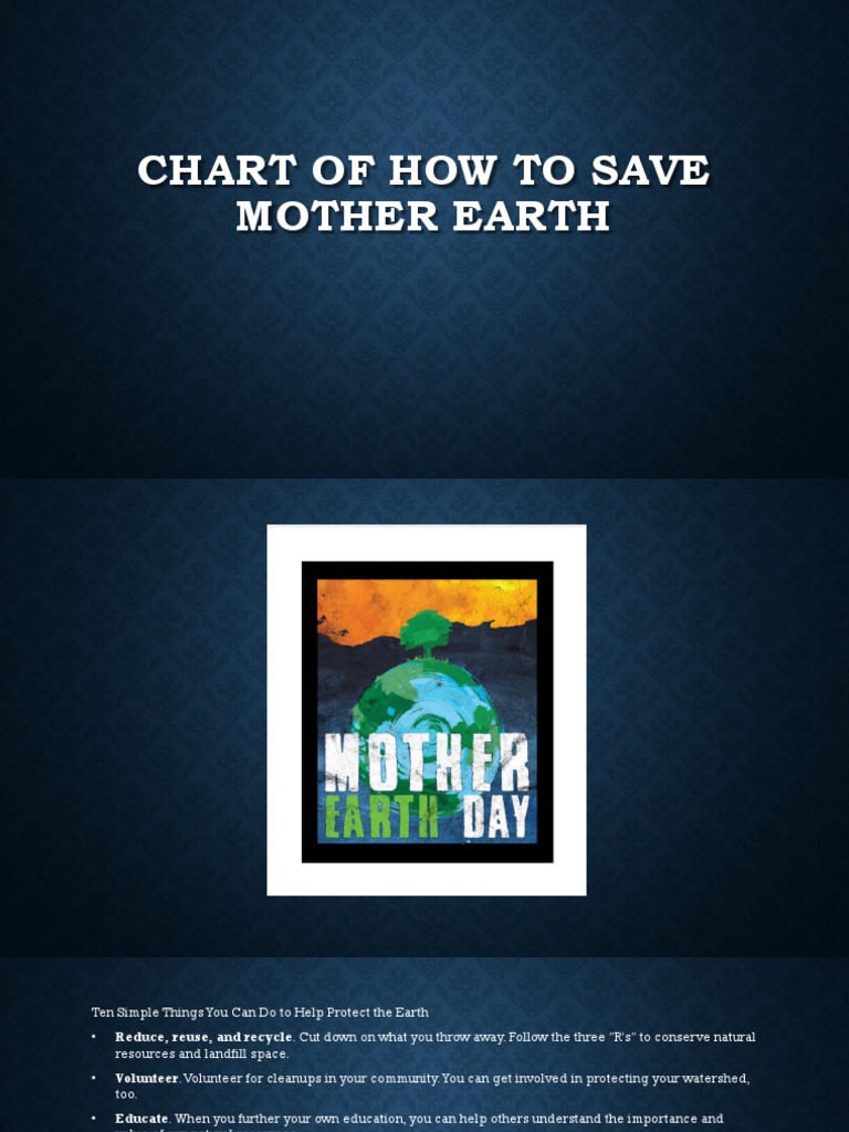 Chart of How To Save Mother Earth | PDF