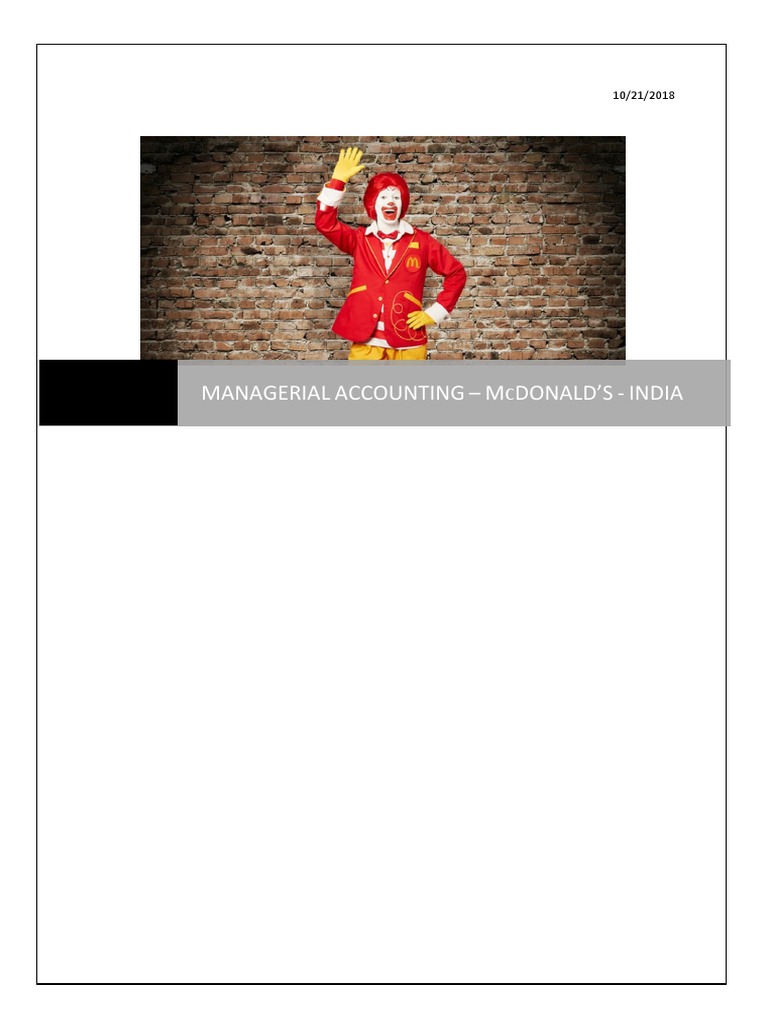 McDonald's India: Managerial Accounting Insights | PDF | Fast Food ...