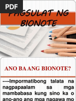 MGA HALIMBAWA NG Bionote | PDF