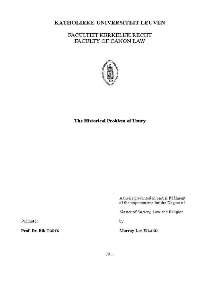 The Historical Problem of Usury | PDF | Usury | Interest