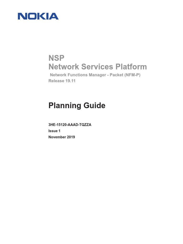 NSP NFM-P 19.11 Planning Guide | PDF | Server (Computing) | Virtualization