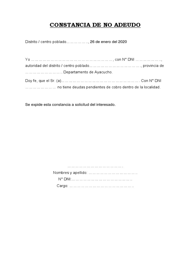 Constancia de No Adeudo | PDF | Política