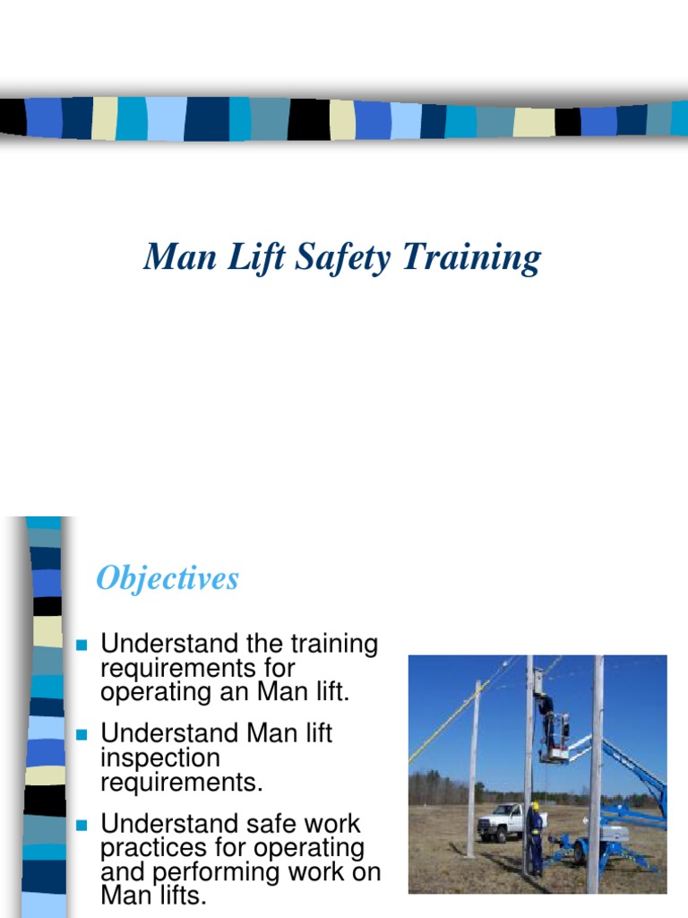 Man Lift Safety Training | PDF | Elevator | Manufactured Goods