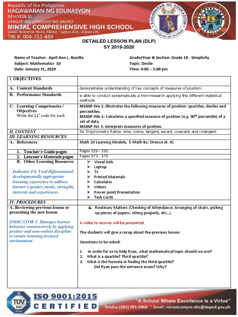 Decile Ungrouped Data DLL | PDF | Trigonometric Functions | Learning