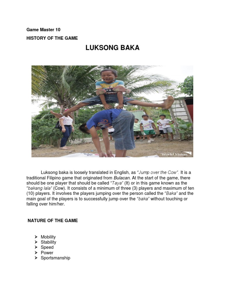 Luksong Baka Mechanics | PDF