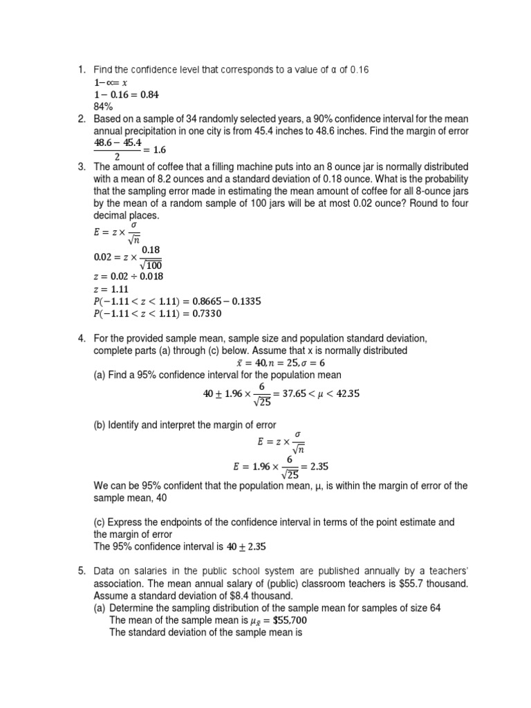 Stats Quiz | PDF | Confidence Interval | Standard Deviation