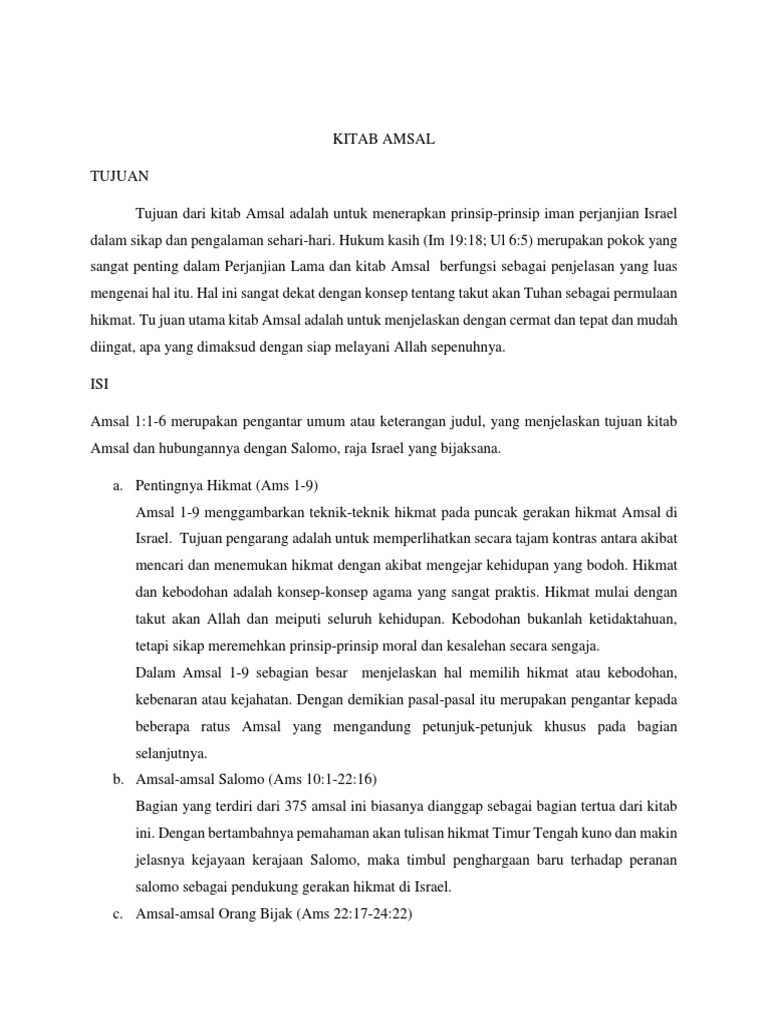 Kitab Amsal | PDF | Filsafat | Agama & Spiritualitas