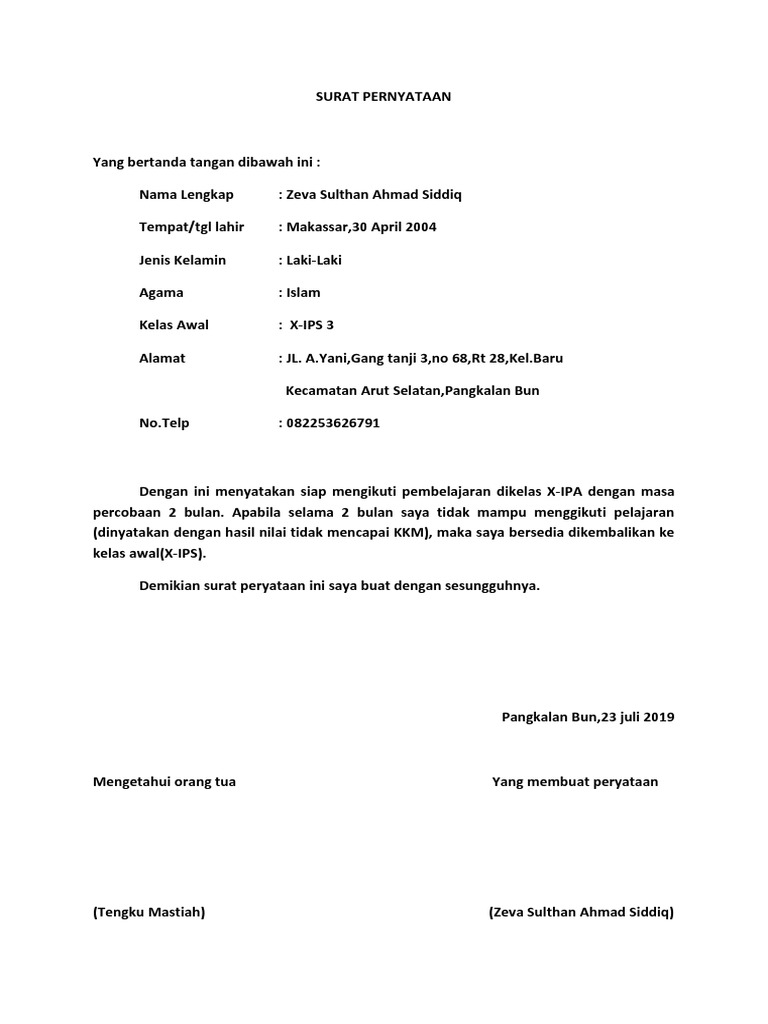 Surat Pernyataan | PDF