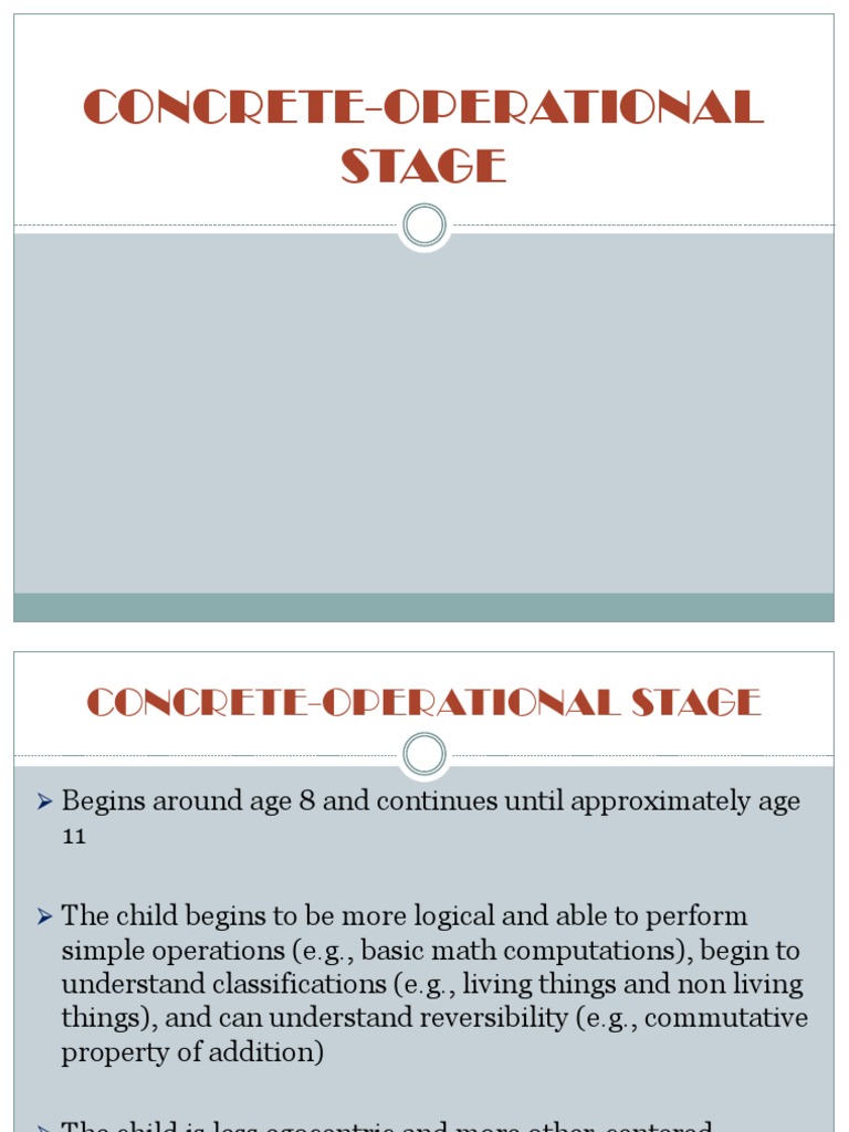 Concrete-Operational Stage | PDF