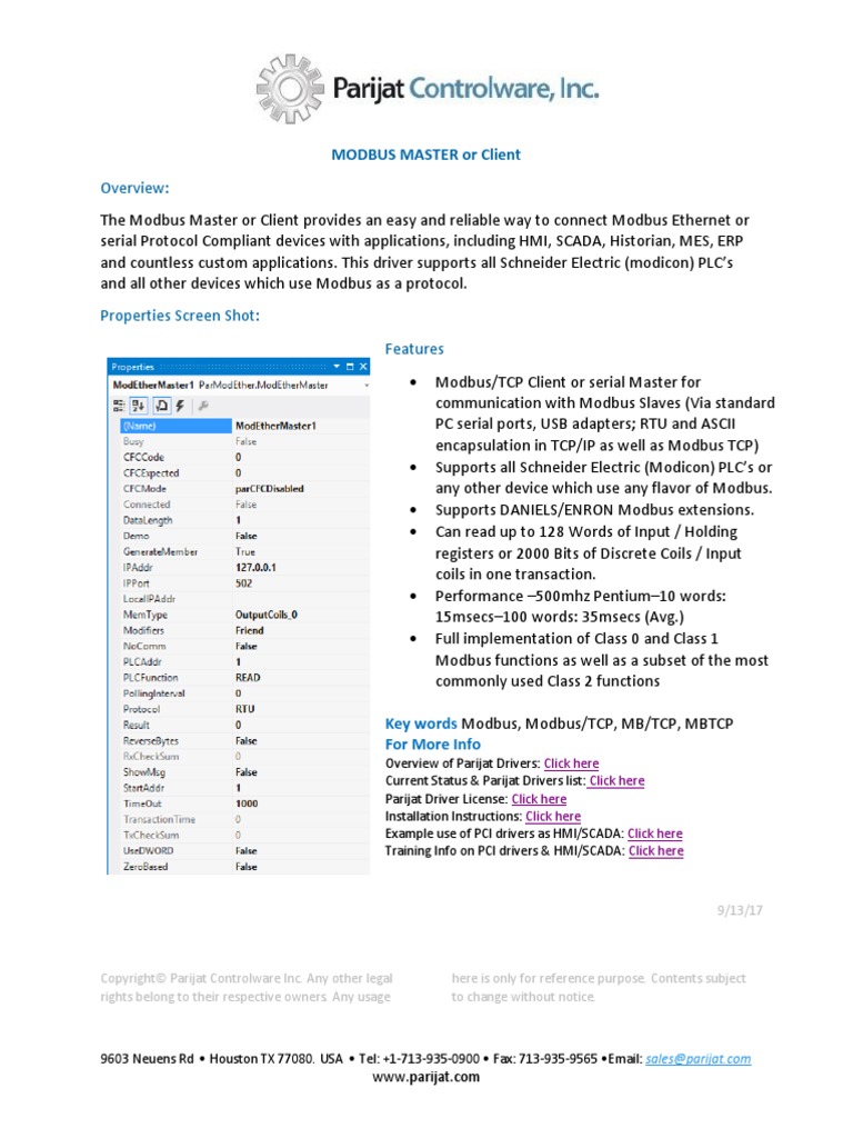 Modbus Client Driver | PDF | Programmable Logic Controller | Data ...