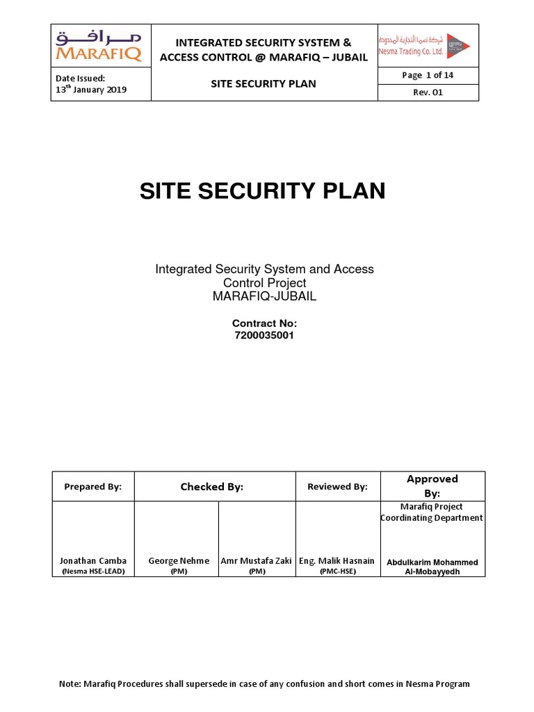 Site Security Plan | PDF | Traffic | Security Guard