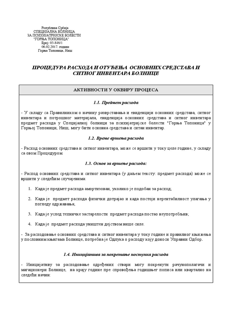 Predlog Za Rashod | PDF