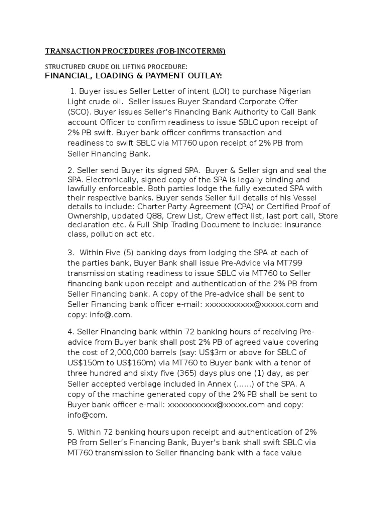 Fob Procedure 2%PB Upfront | PDF | Receipt | Financial Transaction