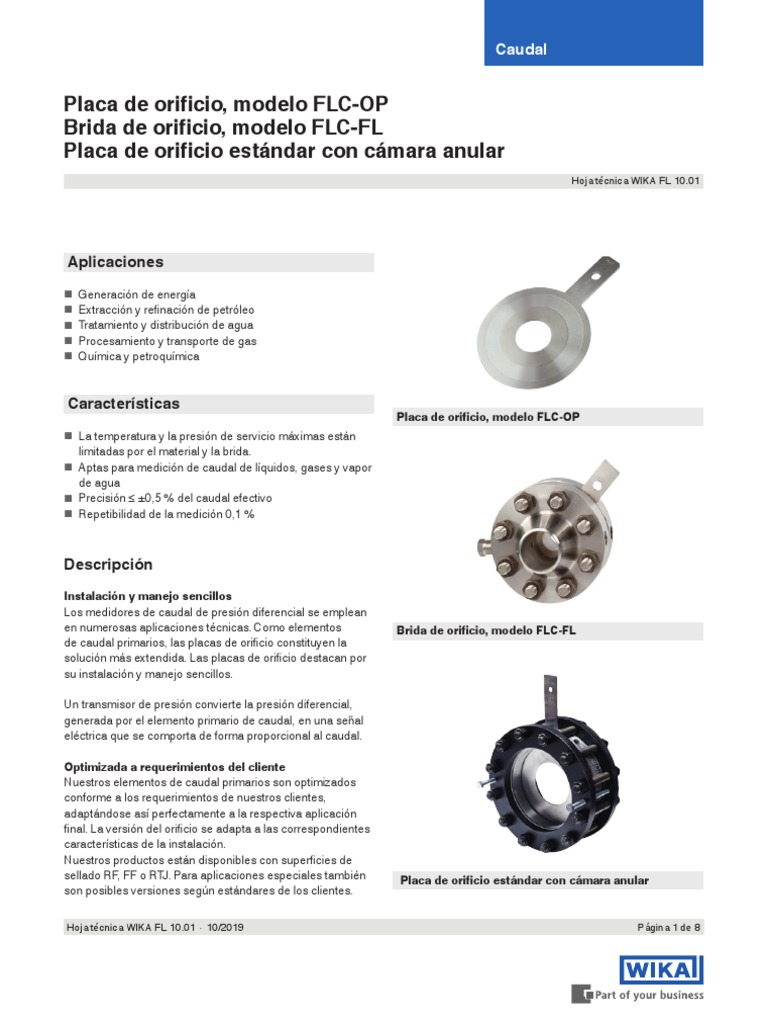 Placas de Orificio | PDF | Química | Ingeniería mecánica