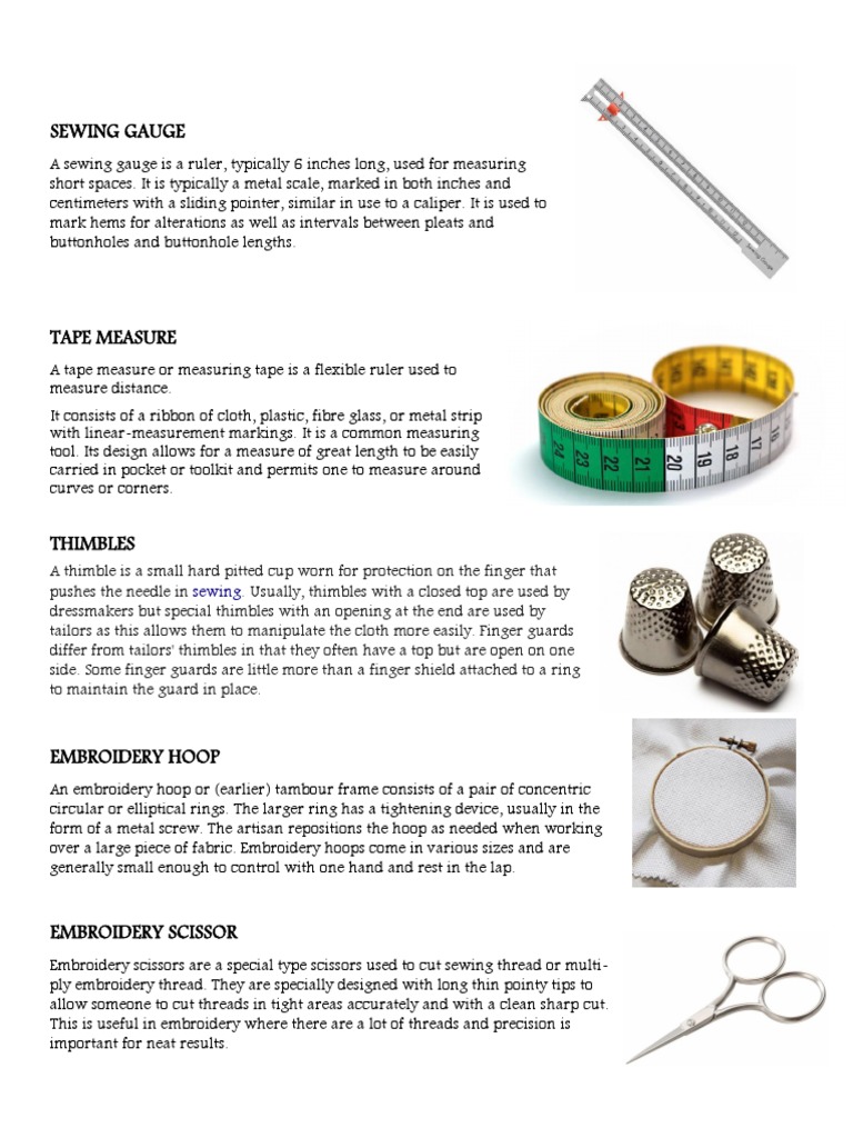 Tools of the Trade: An Overview of Common Sewing and Embroidery ...