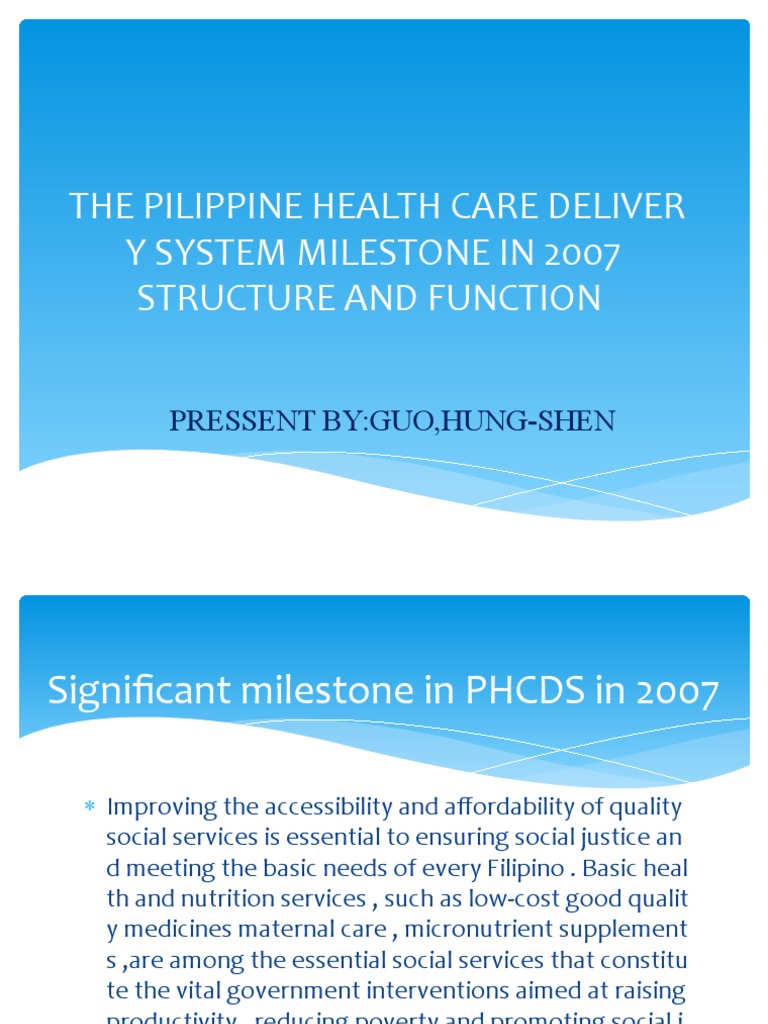 Phcds Guo Milestone 2007 | PDF | Health Care | Government