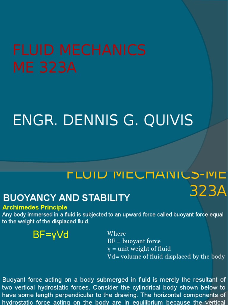 FLUID MECHANICS Buoyancy | PDF | Buoyancy | Liquids