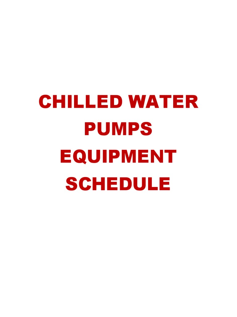 CHWP - Technical Submittal | PDF | Pump | Flow Measurement