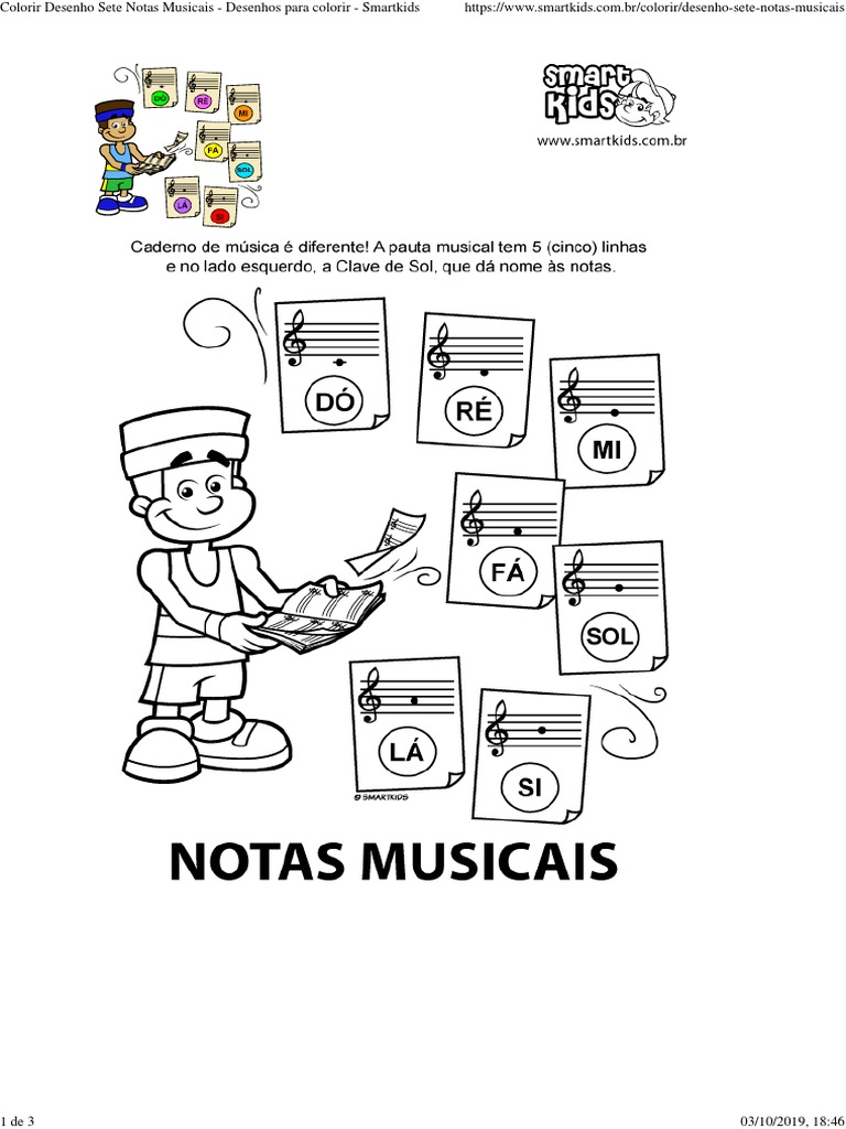 Coloring Sheet Featuring the Seven Musical Notes: A Fun Way to Learn ...