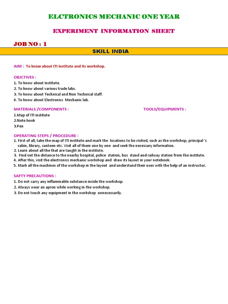 TP Job Information Sheets Aug - Jan - I PDF | PDF | Soldering ...