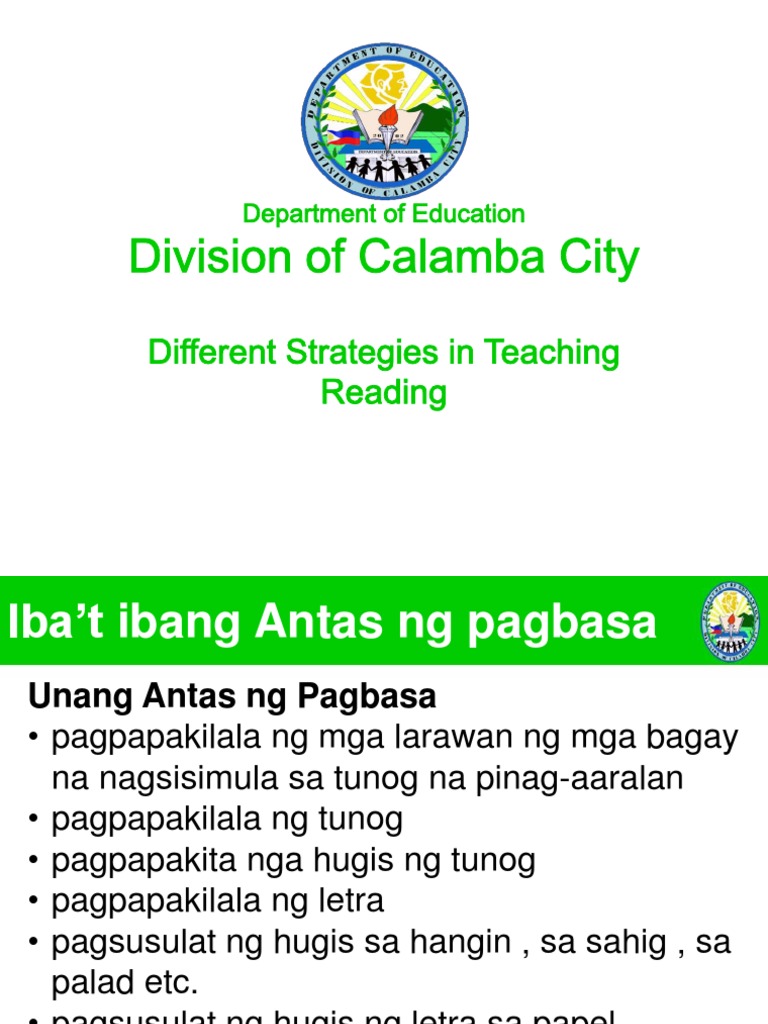 Iba't ibang Antas ng Pagbasa at Pagtuturo ng Pagbasa | PDF | Writing ...