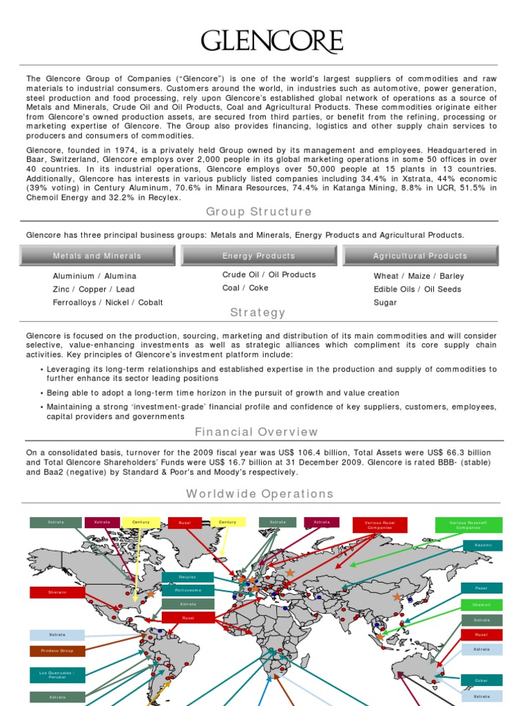 Glencore Fact Sheet | PDF | Glencore | Economies