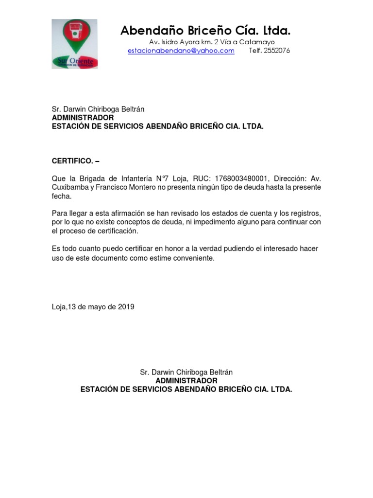 Certificados de No Adeudar | PDF