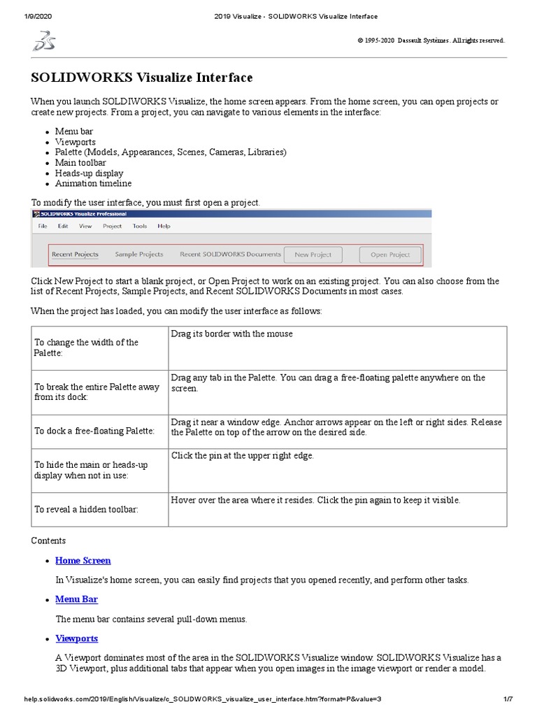 2019 Visualize - SOLIDWORKS Visualize Interface PDF | PDF | Menu (Computing) | Graphical User ...