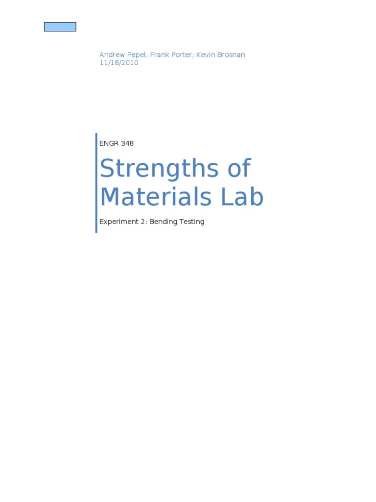 Bending Compression Lab Report | PDF | Deformation (Engineering ...