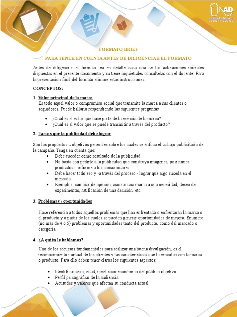 Formato Brief | PDF | Marca | Publicidad