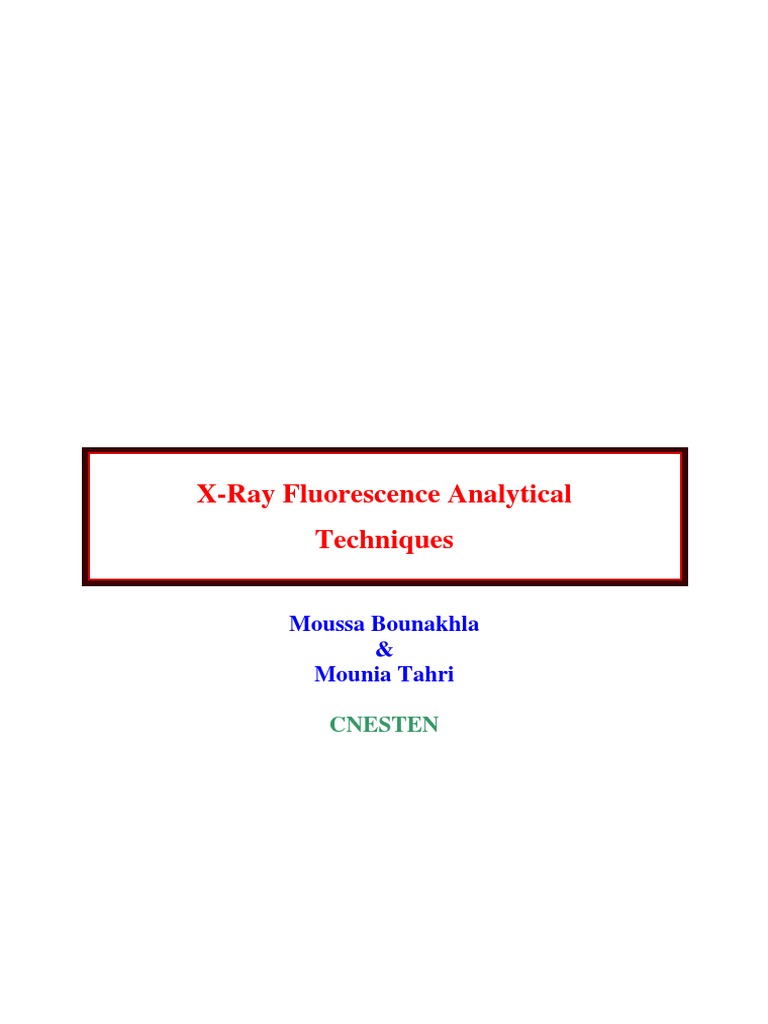 XRF Techniques for Science Students | PDF | Radioactive Decay | Electron