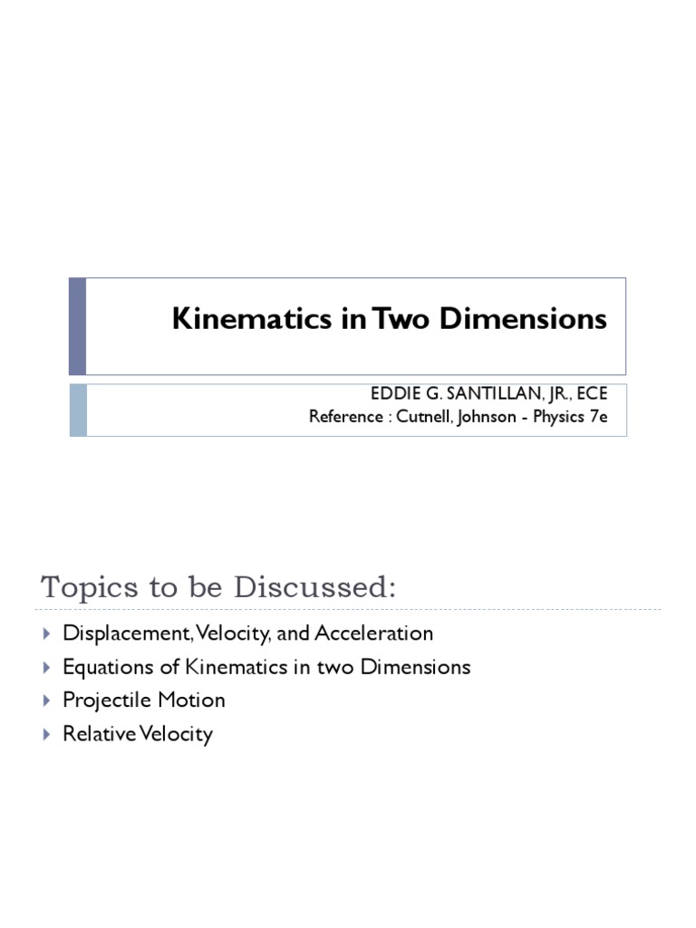 Lesson 5 Kinematics in Two Dimensions | PDF | Kinematics | Acceleration