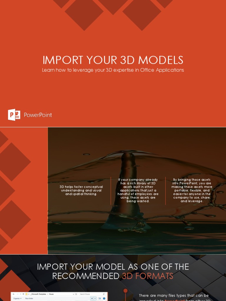 Import Your 3D Models | PDF | 3 D Modeling | Microsoft Power Point