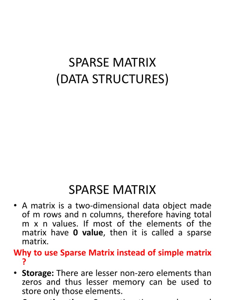 Sparse Matrix | PDF | Matrix (Mathematics) | Discrete Mathematics