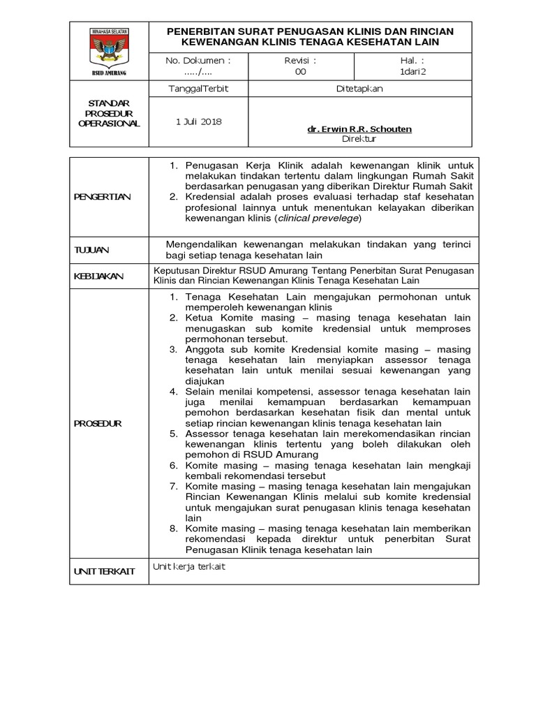 Spo SPK RKK Tenaga Kesehatan Lain | PDF