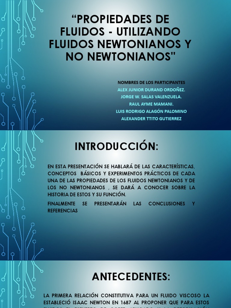 Fluidos Newtonianos y No Newtonianos | PDF | Viscosidad | Fluido