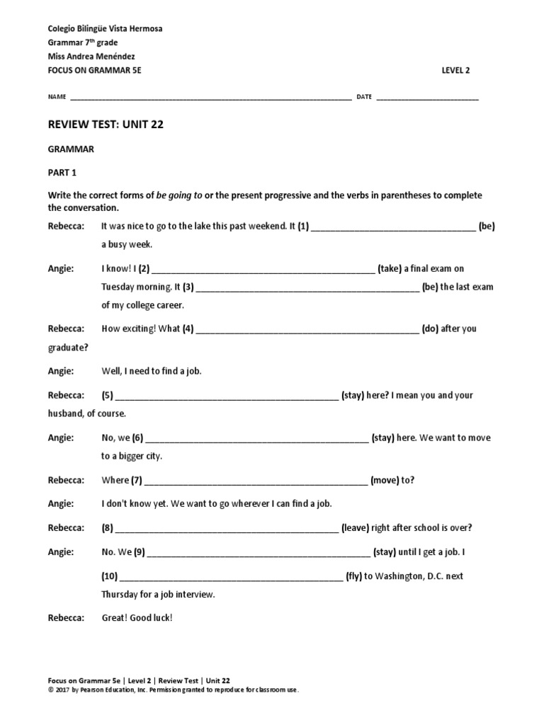 FOG2 Unit 22 Review Test | PDF | Behavior Modification | Cognition