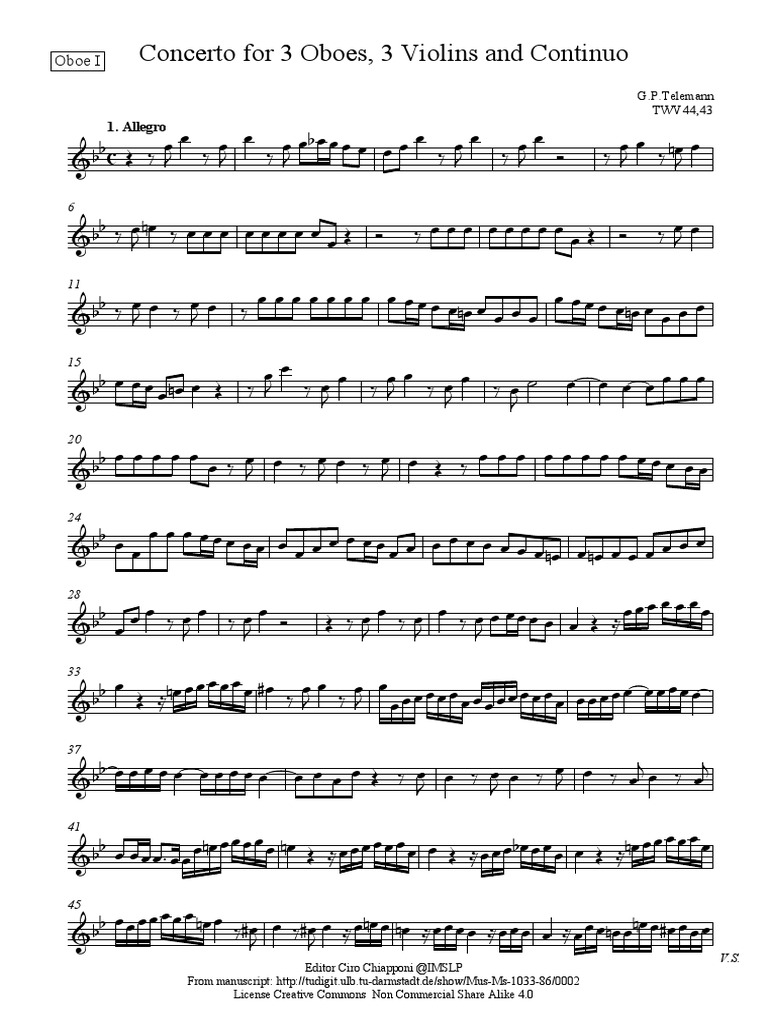 IMSLP587938 PMLP398454 Oboe - I, II, III | PDF | Concerto | Music Theory